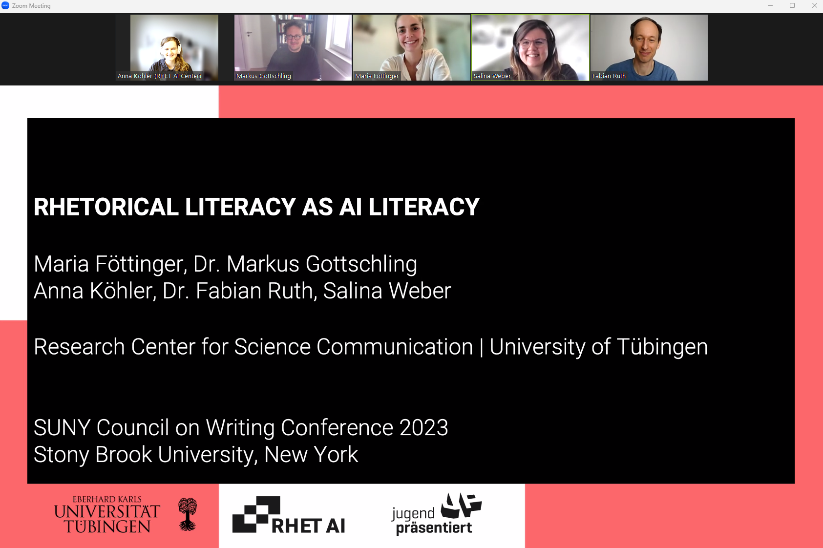 RHET AI & Jugend präsentiert bei SUNY Council on Writing Conference ...